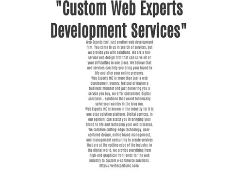 Ppt Custom Web Experts Development Services Powerpoint Presentation