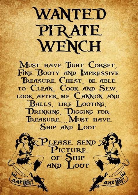 Lusty Wench Required Pirate Quotes Pirates Pirate Wench