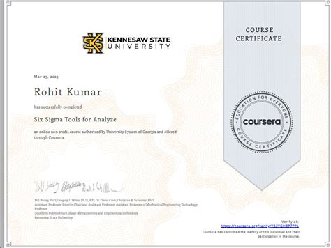 Rohit Kumar On Linkedin Im Happy To Share That Ive Obtained A New Certification Six Sigma Tools…
