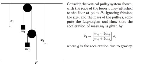 Solved Consider The Vertical Pulley System Shown With The