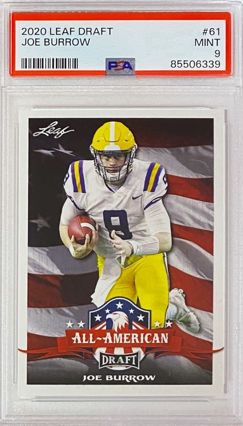 Joe Burrow 2020 Leaf Draft Football Lsu Tigers All American Graded