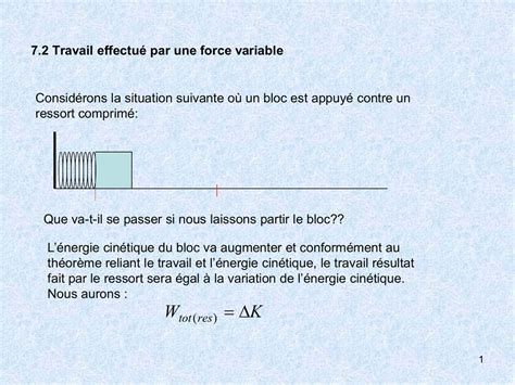 7 2 Travail effectué par une force variable