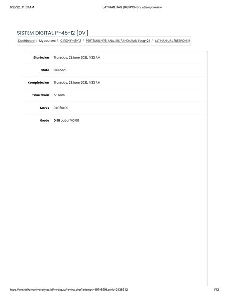 Latihan Uas Responsi Attempt Review 4 Sistem Digital If 45 12 Dvi