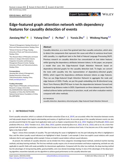 Edge‐featured Graph Attention Network With Dependency Features For Causality Detection Of Events