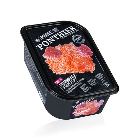 Puree Raspberry 100 Fruit Unsweetened Ponthier 1 Kg Pe Shell