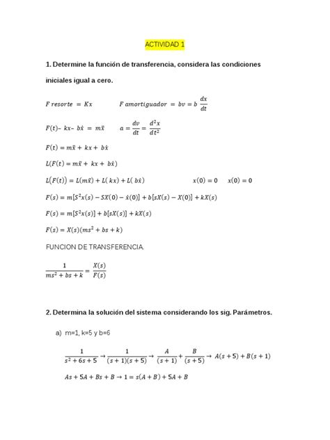 Ejercicio Función De Transferencia Pdf