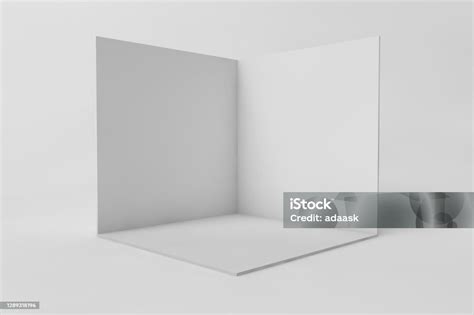 큐브 상자 또는 코너 룸 내부 단면 흰색 빈 기하학적 사각형 3d 빈 상자 템플릿 가정의 방에 대한 스톡 사진 및 기타 이미지