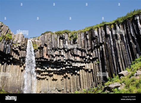 Svartifoss Waterfall And Basalt Columns Skaftafell National Park