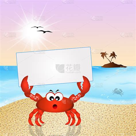 海滩上的螃蟹卡通
