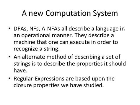 A New Computation System Dfas Nfs Nfas All