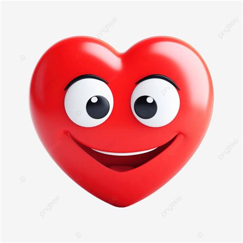 Positive Emoji With Big Heart Eyes Emoji Style Design Png