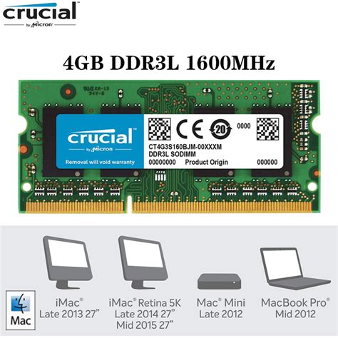 Jual Crucial Ram 4gb Ddr3 Ddr3l 1333mhz 1600mhz Pc3l 12800 Cl11