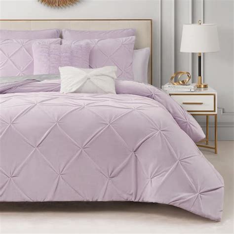 Juicy Couture Kiss Pleat Micromink 7 Piece Lavender Purple Solid Color