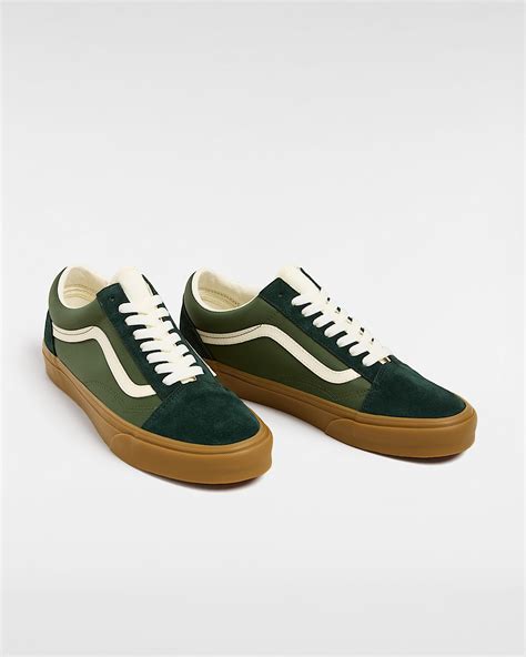 Old Skool Shoes In Green Vans Uk