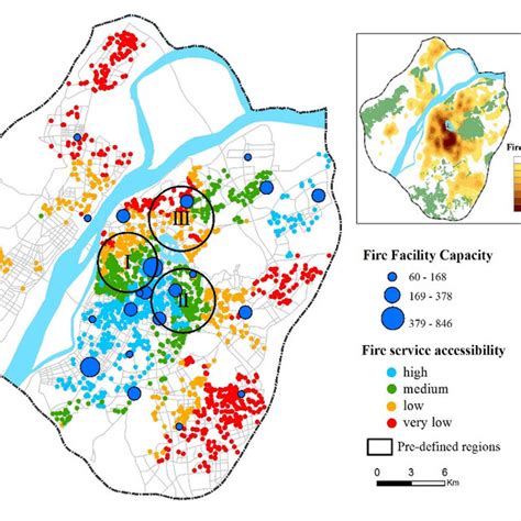 spatial distribution of accessibility scores using the original 2sfca