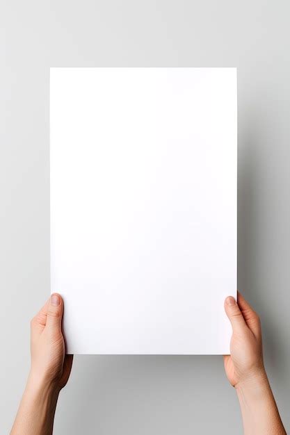 Una Mano Humana Sosteniendo Una Hoja En Blanco De Papel Blanco O Una Tarjeta Aislada En El Fondo
