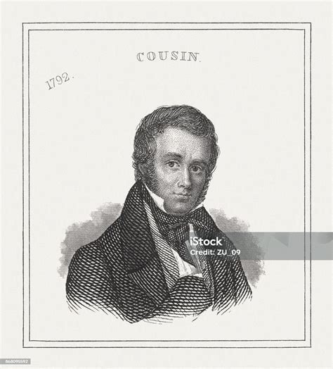 승리자 사촌 프랑스 철학자 강철 조각 1843 년에 출판 18세기에 대한 스톡 벡터 아트 및 기타 이미지 18세기 19세기