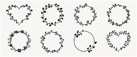 Elegant Floral Wreath Designs Vector Premium Vector Rawpixel