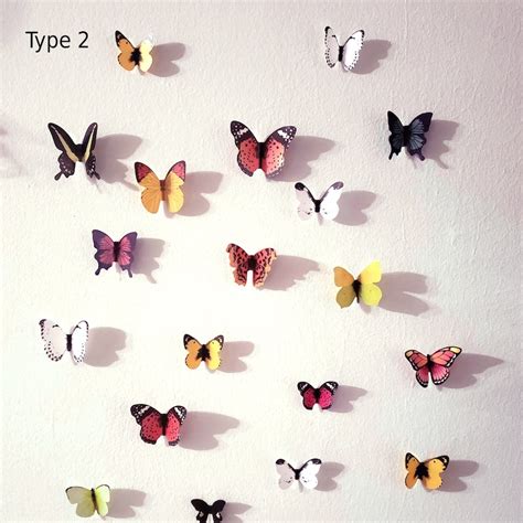 Butterfly 3d Wall Stickers Etsy