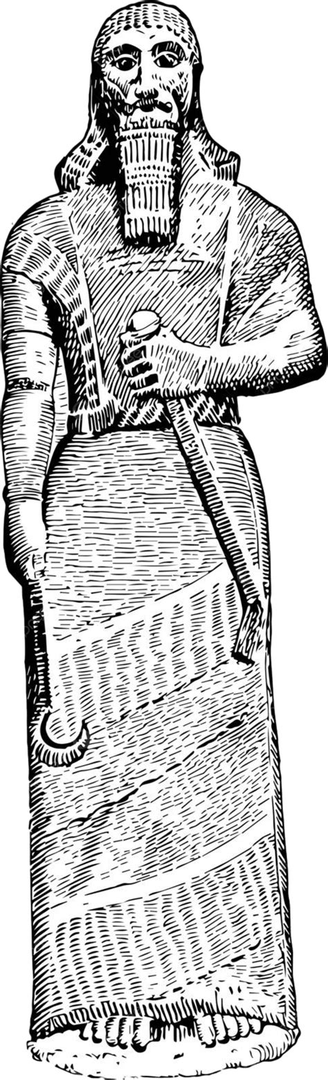 An Assyrian Statue Vintage Illustration Stone Illustrat Vintage Vector