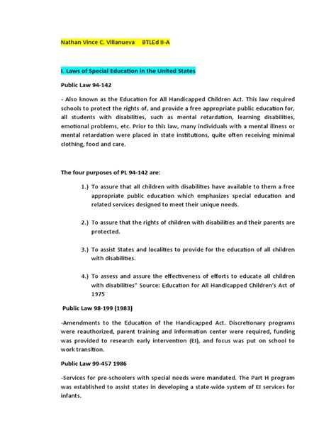 Sped Assignment Pdf Individualized Education Program Special