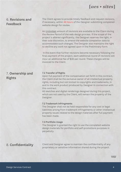 Professional Design Contract Template For Creatives Editable And Customizable Etsy