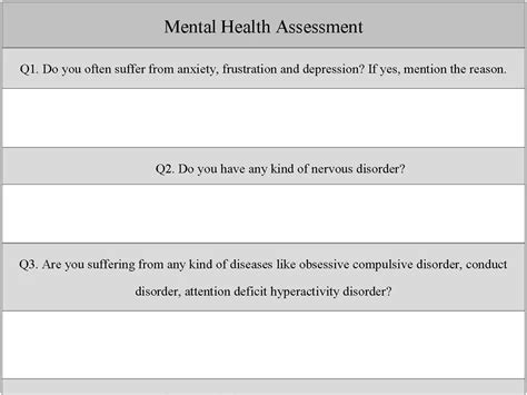 Mental Health Assessment Form Editable Pdf Forms