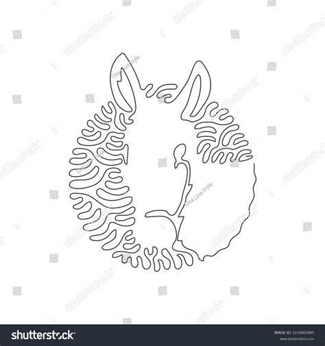 Continuous One Curve Line Drawing Funny Stock Vector Royalty Free