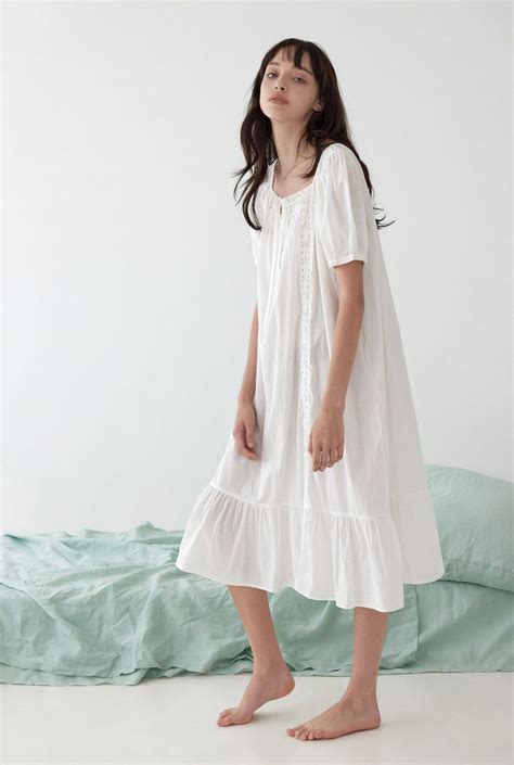메르 레이스 순면 여성 여름 홈웨어 원피스 잠옷 공주 파자마 감도 깊은 취향 셀렉트샵 29cm