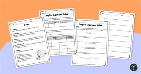 Write An Ode Worksheet Teach Starter