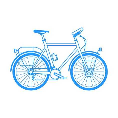 Touring Bicycle Outline Style Vector Illustration 19030344 Vector Art