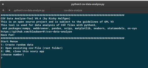 Csv Data Analyze Python Tool