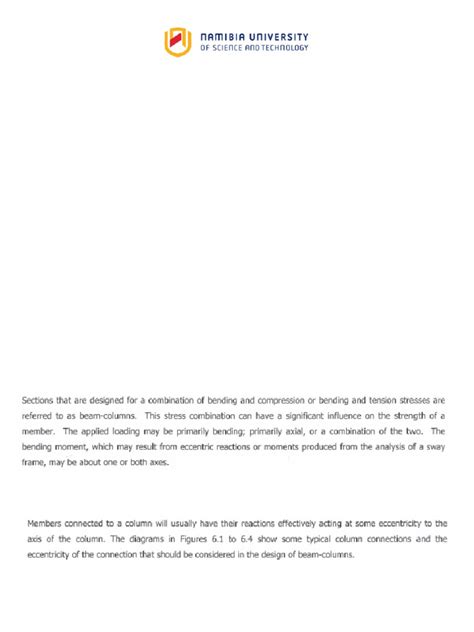 7 Beam Column Design Pdf Beam Structure Bending