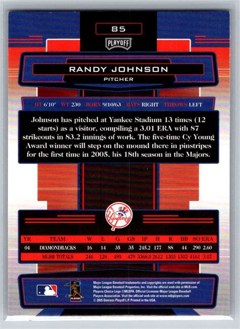 2005 Playoff Absolute Memorabilia Retail 2385 Randy Johnson For Sale