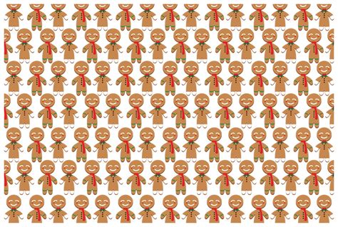 Christmas Gingerbread Cookie Pattern Background 34080453 Png