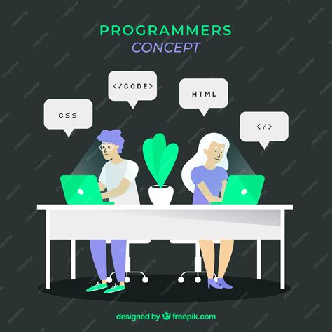 Free Vector Programmers Concept With Flat Design