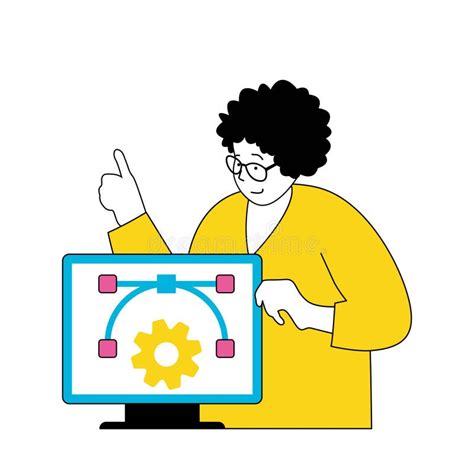 Design Development Concept With Cartoon People In Flat Design For Web Stock Vector