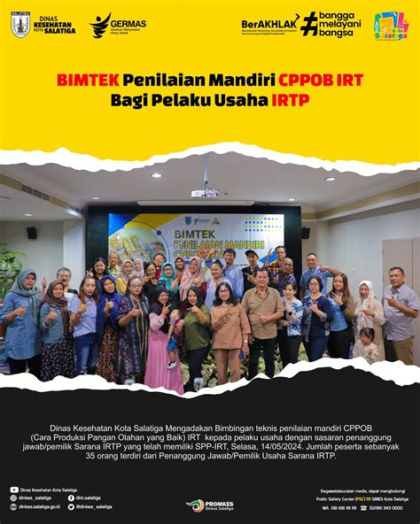 Bimtek Penilaian Mandiri Cppob Irt Bagi Pelaku Usaha Irtp Dinas