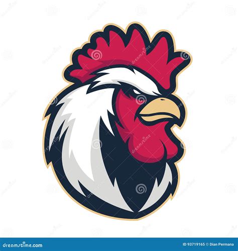 Rooster Head Icon Vector Of A Cartoon Cock Hand Drawn Funny Rooster