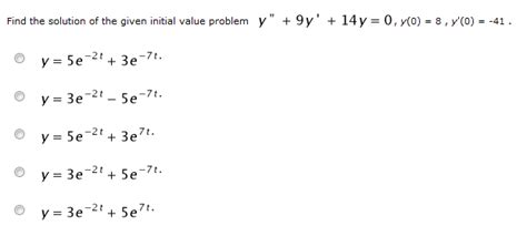 Solved Find The Solution Of The Given Initial Value Problem