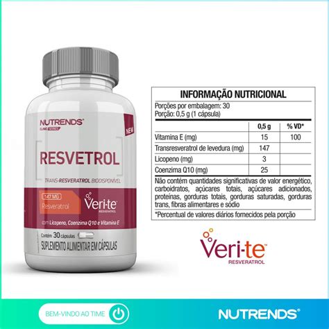 Resvetrol TRANS RESVERATROL VERI TE 30 Cápsulas Nutrends