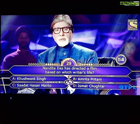 Nandita Das Instagram Thank You Kbc And Amitji For Thinking Of Manto
