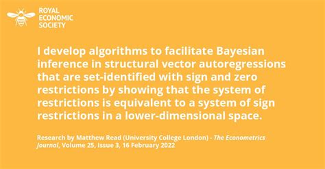 Royal Economic Society On Linkedin Algorithms For Inference In Svars