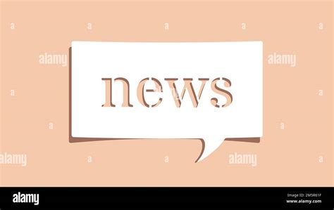 News Word On Cutout White Paper Speech Bubble On Sepia Color Background