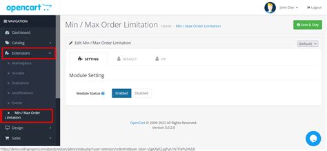 Min Max Order Limitation Documentation
