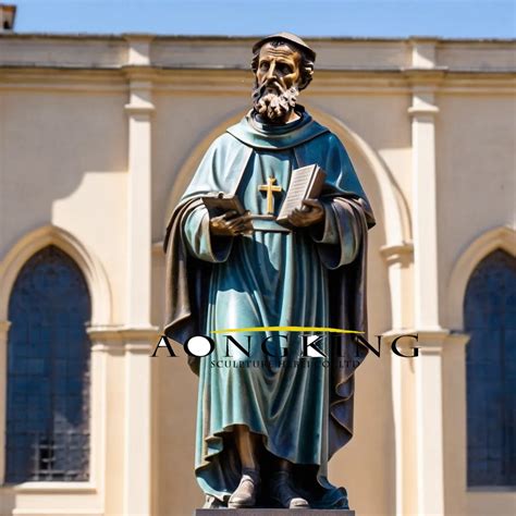 Sacred Serenity Revered Bronze Saint Vincent De Paul Statue Religious