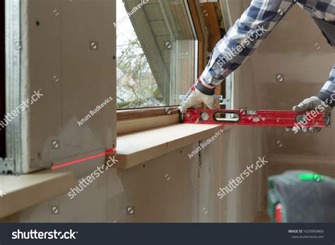 Home Improvement Handyman Installing Window Sill Stock Photo Shutterstock