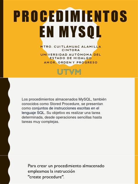 Procedimientos En Mysql Pdf