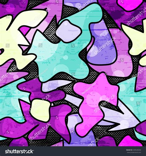 Vektor Stok Graffiti Background Seamless Texture Vector Tanpa Royalti