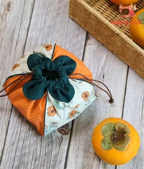 How To Make A Cute Persimmon Shaped Drawstring Pouch There Are